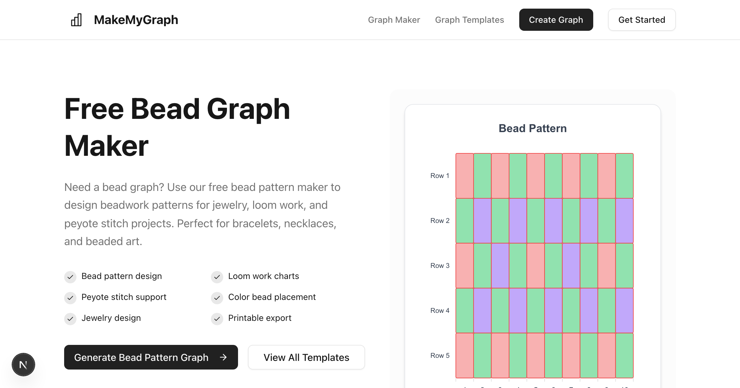 Bead Pattern Graph Template - Free Download & Customize | MakeMyGraph