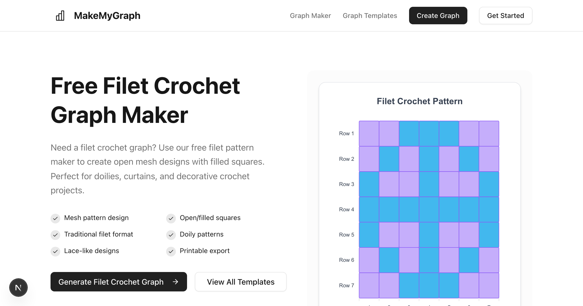 Filet Crochet Graph Template - Free Download & Customize | MakeMyGraph